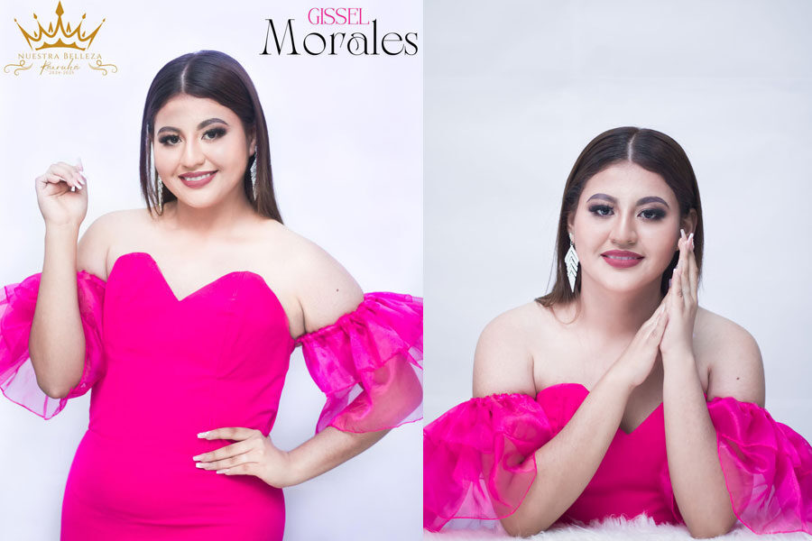 Presentante de bellas aspirantes al título de Nuestra Belleza Raxruhá ...